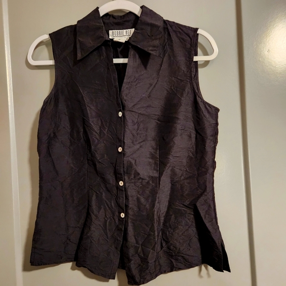 Robbie Bee | Tops | Robbie Bee Black Silk Sleeveless Blouse Size S ...